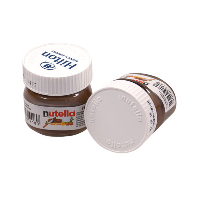 Mini pot publicitaire de Nutella sur le couvercle