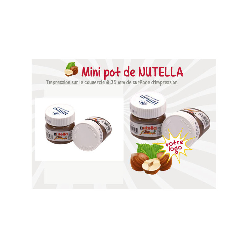 Mini pot publicitaire de Nutella sur le couvercle