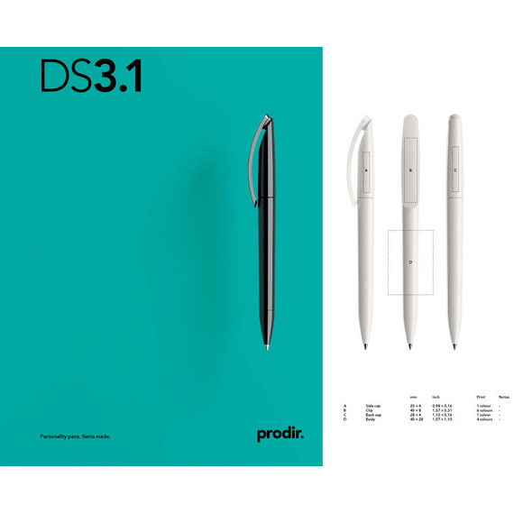 Stylo personnalisé Suisse DS3.1 Prodir