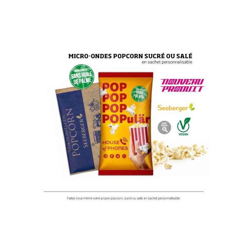 Popcorn publicitaire en sachet micro-ondes