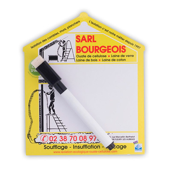 Ardoise effacable publicitaire aimantée