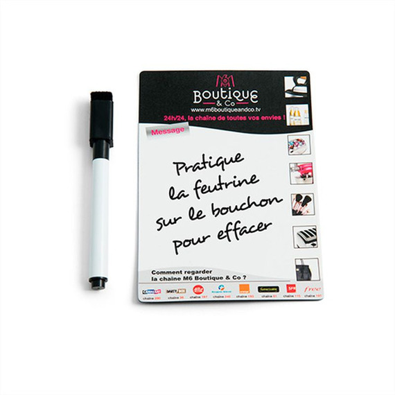 Ardoise effacable publicitaire aimantée