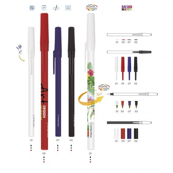 Stylo bille anti microbes publicitaire BIC® Round Stic® BGUARD™