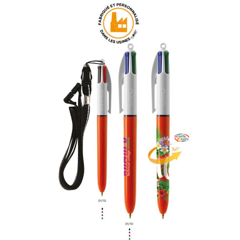 Stylo personnalisé BIC® Fine 4 couleurs