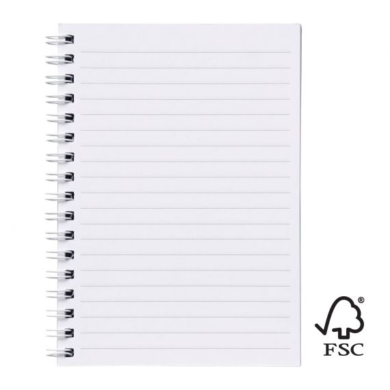 Cahier Desk-Mate® FSC A6 publicitaire spirale couverture polypropylène