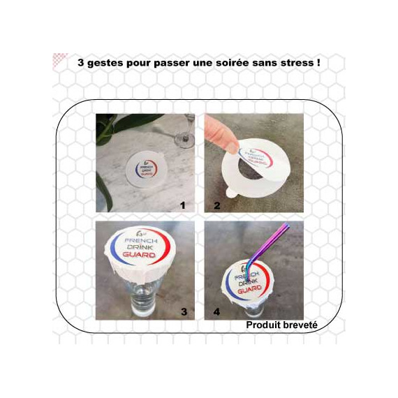 Couvercle anti-intrusion publicitaire contre le GHB French Drink Guard
